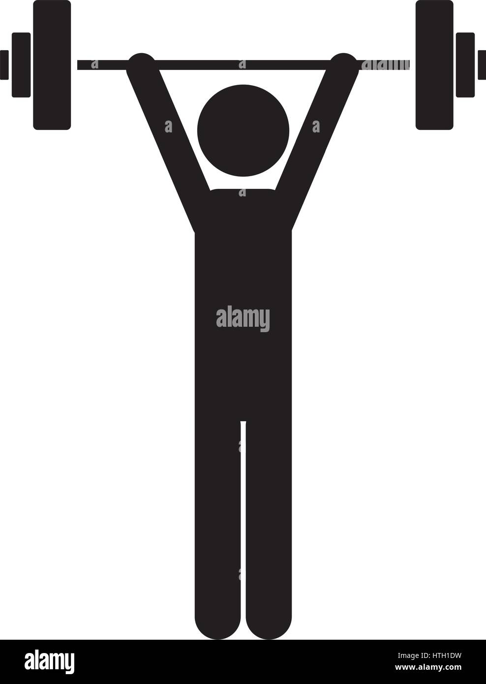 monochrome pictogram with man weightlifting Stock Vector Image & Art ...