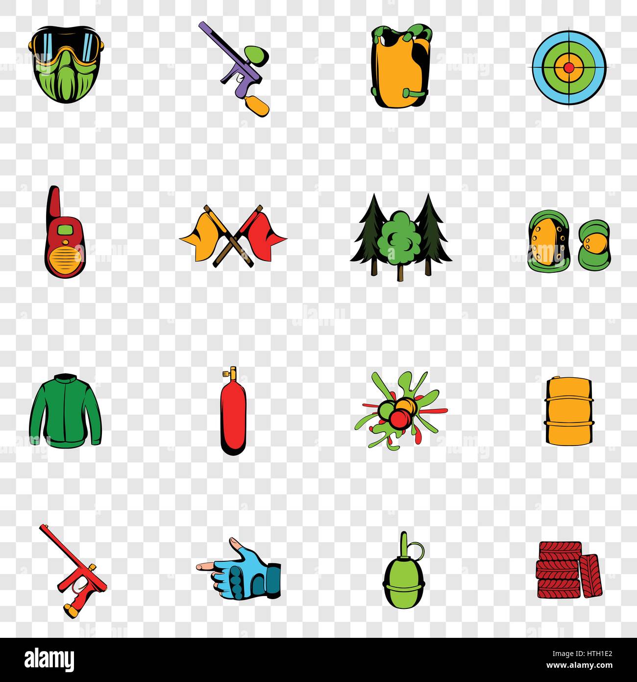 Paintball set icons Stock Vector Image & Art - Alamy