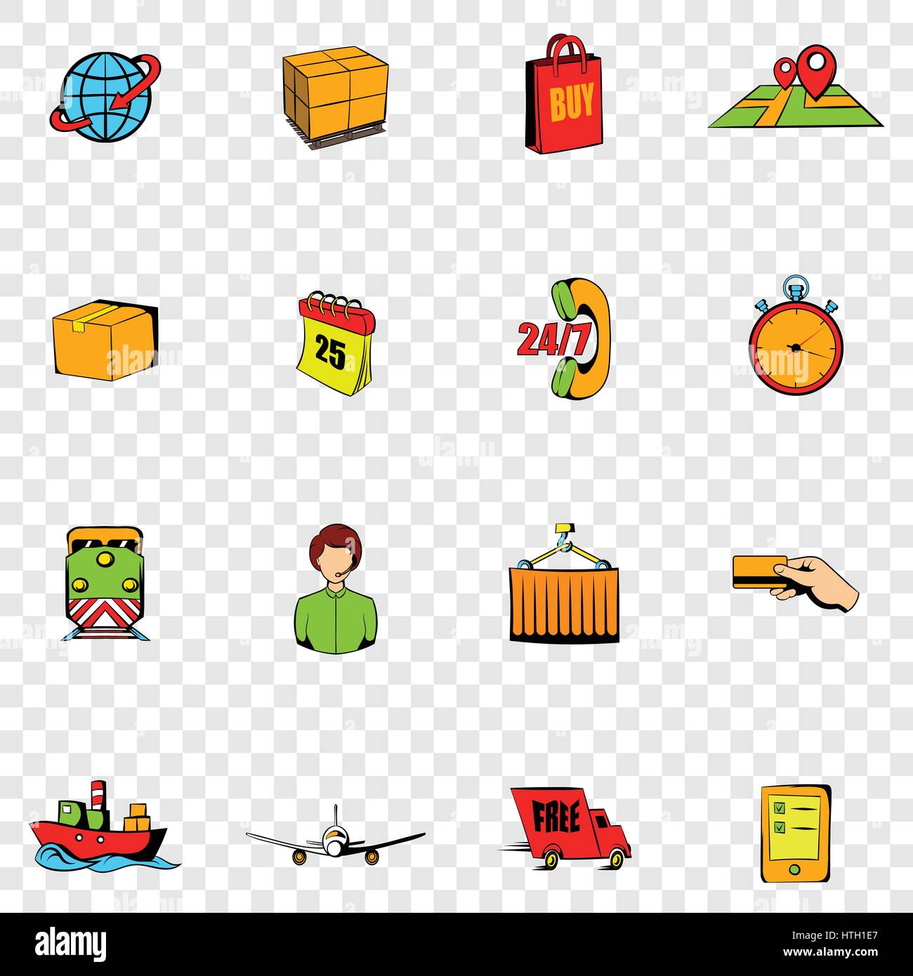 Logistics set icons Stock Vector Image & Art - Alamy