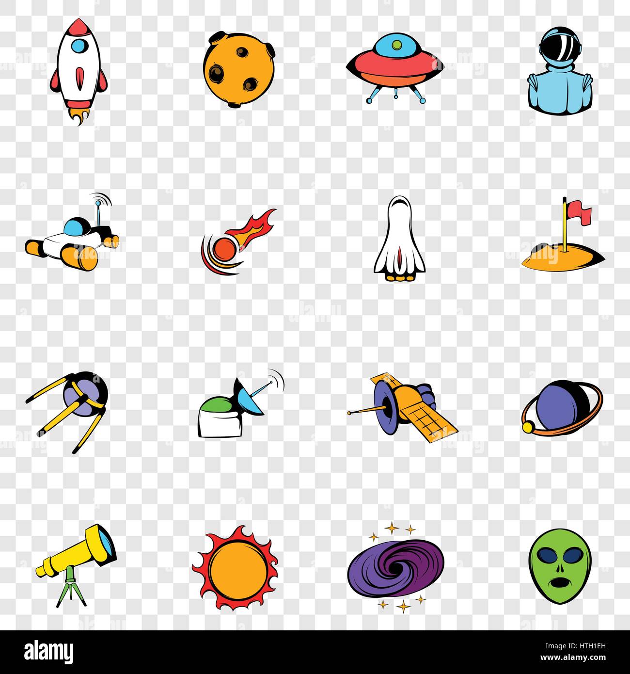 Space set icons Stock Vector Image & Art - Alamy