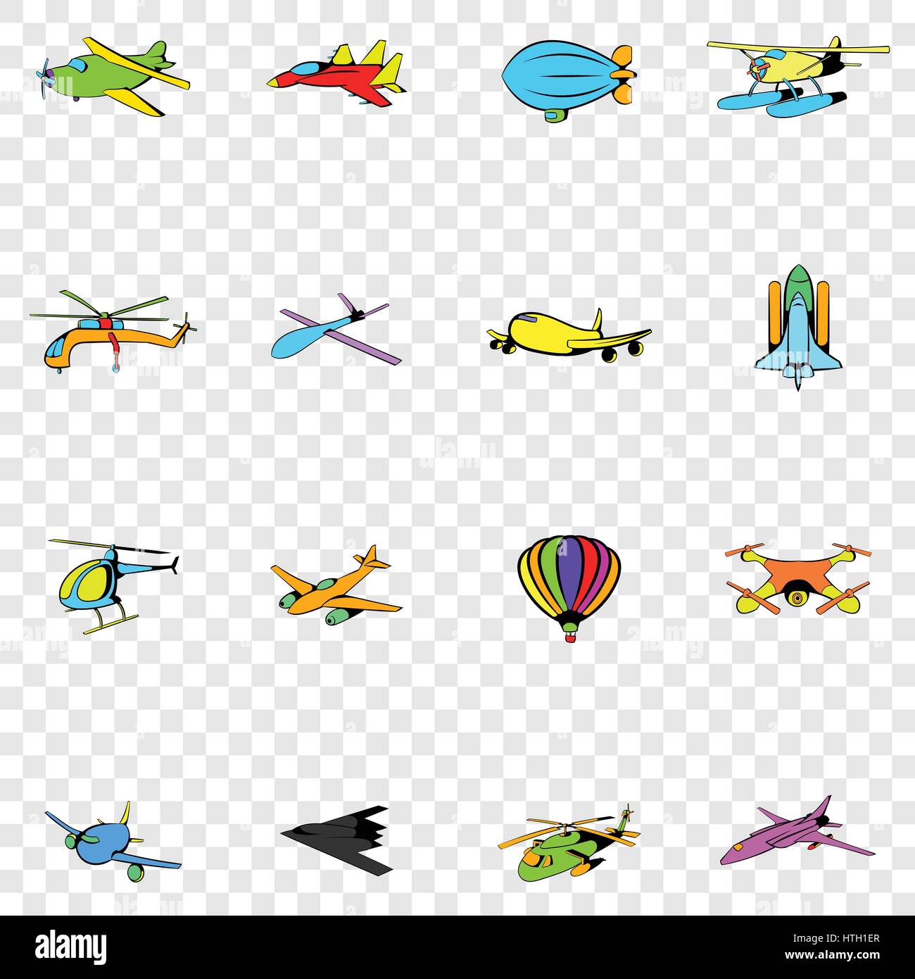 Aviation set icons Stock Vector Image & Art - Alamy