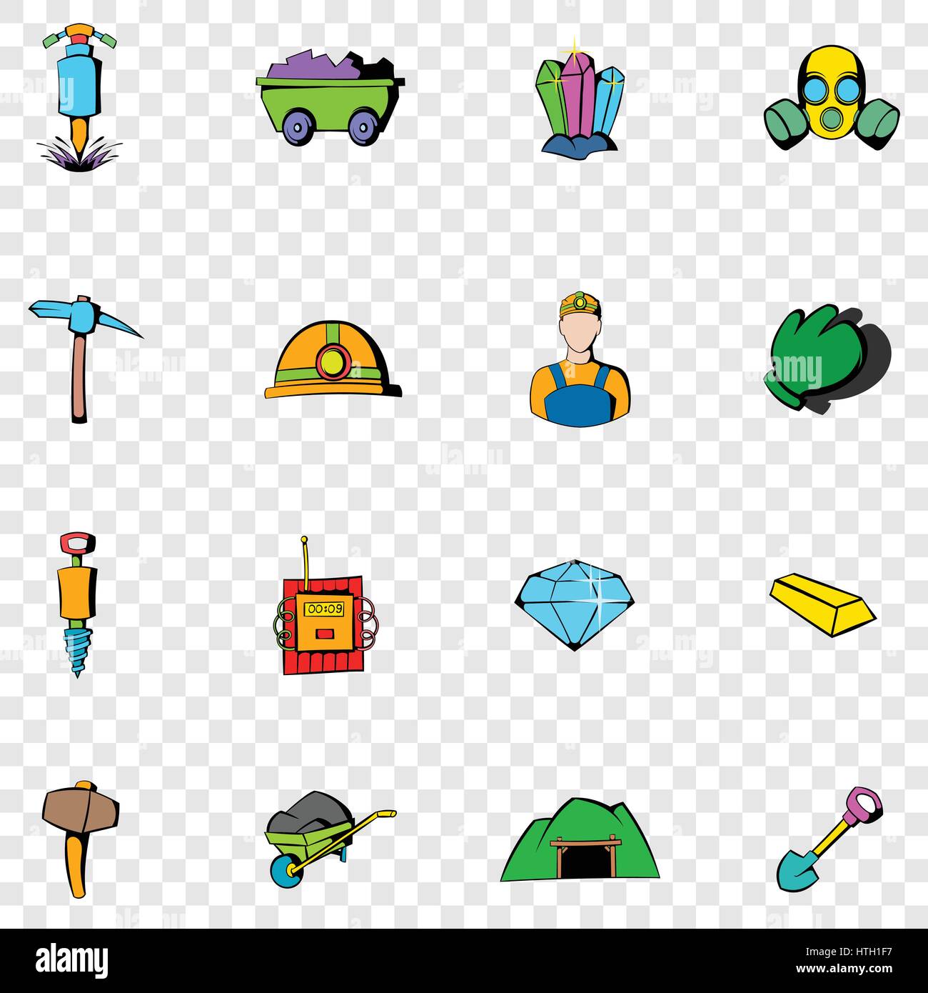 Mining set icons Stock Vector Image & Art - Alamy