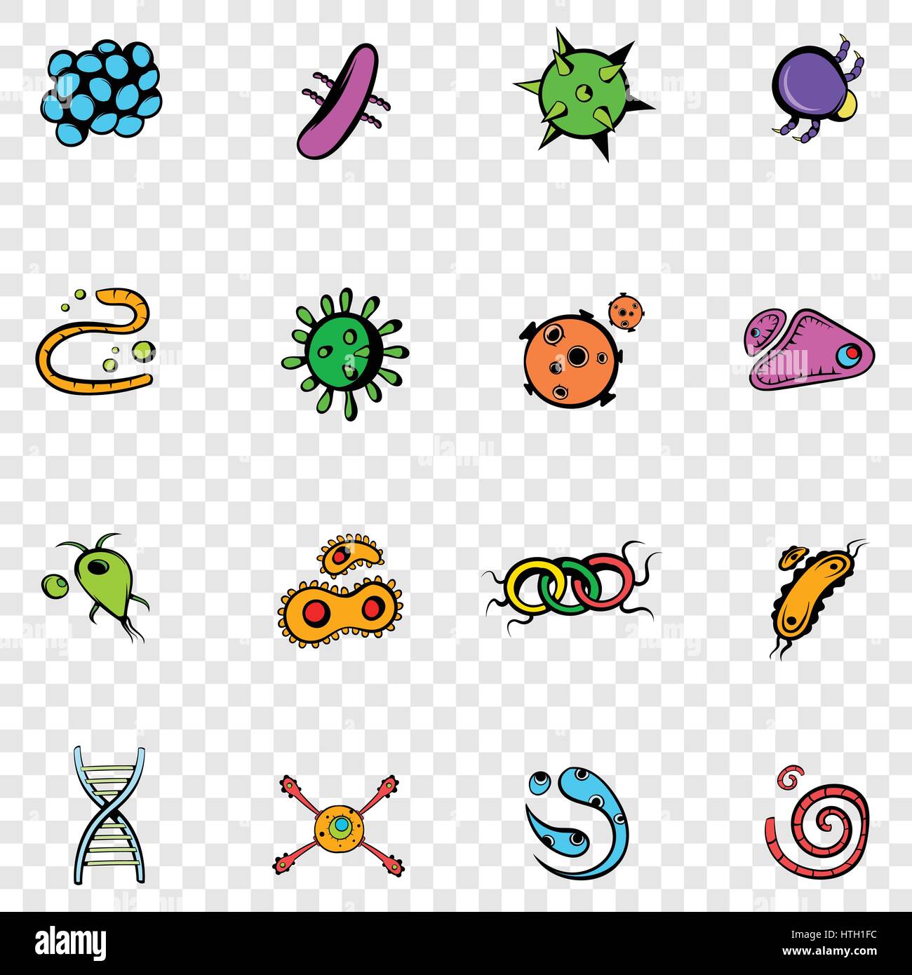 Virus set icons Stock Vector Image & Art - Alamy