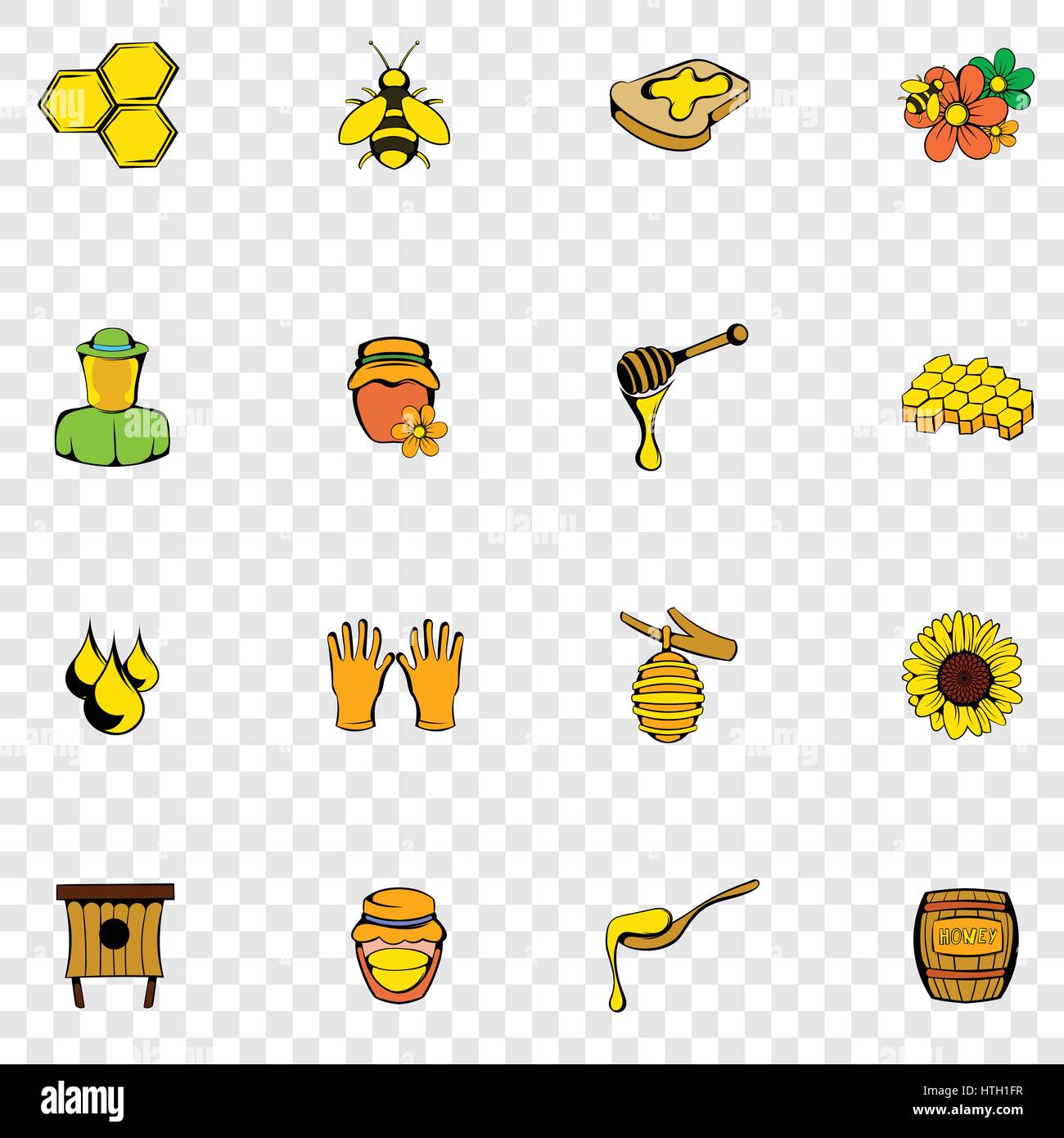 Beekeeping set icons Stock Vector Image & Art - Alamy