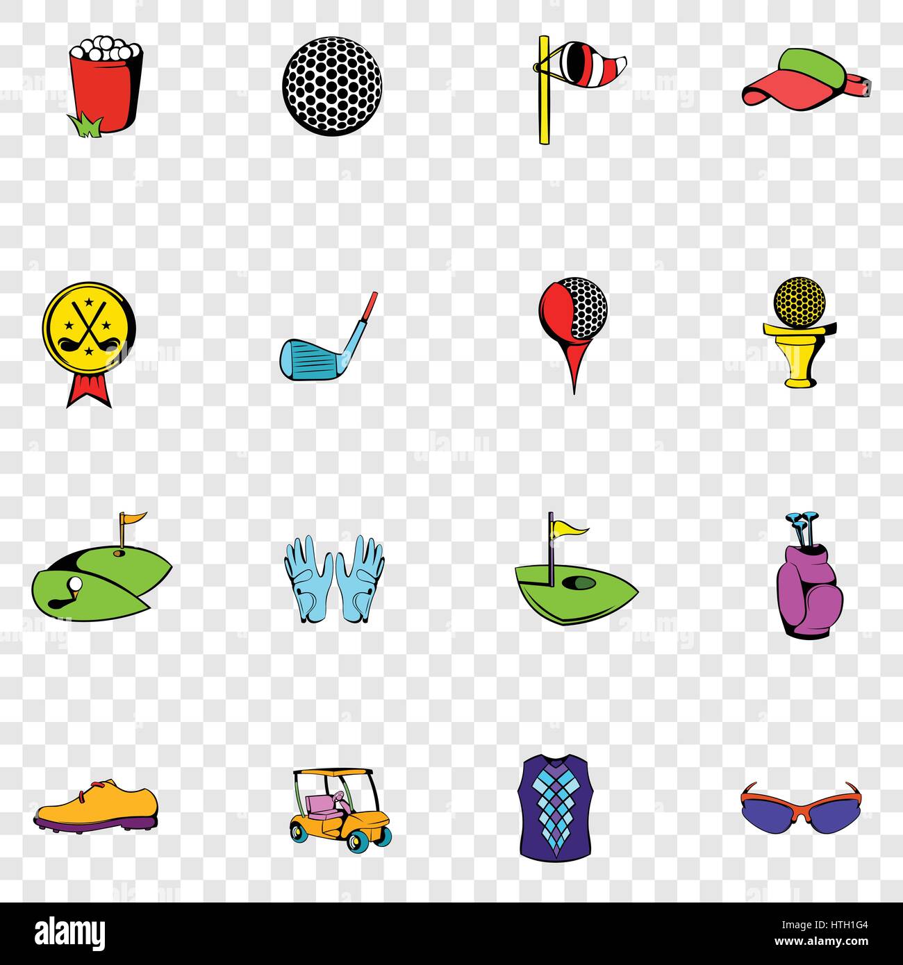 Golf set icons Stock Vector Image & Art - Alamy