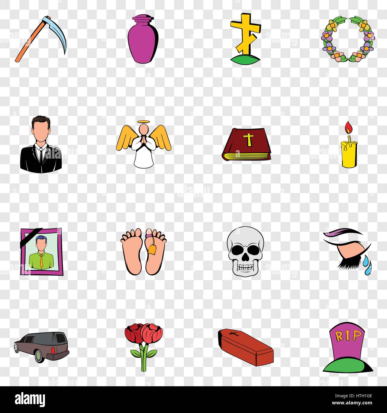 Death set icons Stock Vector Image & Art - Alamy