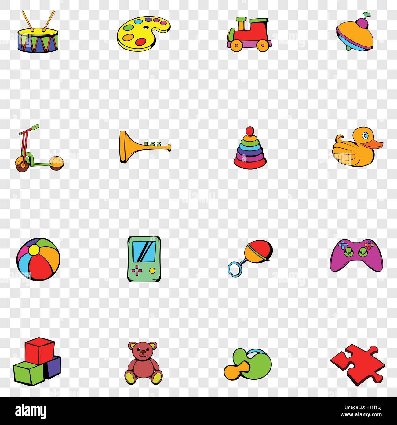 Toys set icons Stock Vector Image & Art - Alamy
