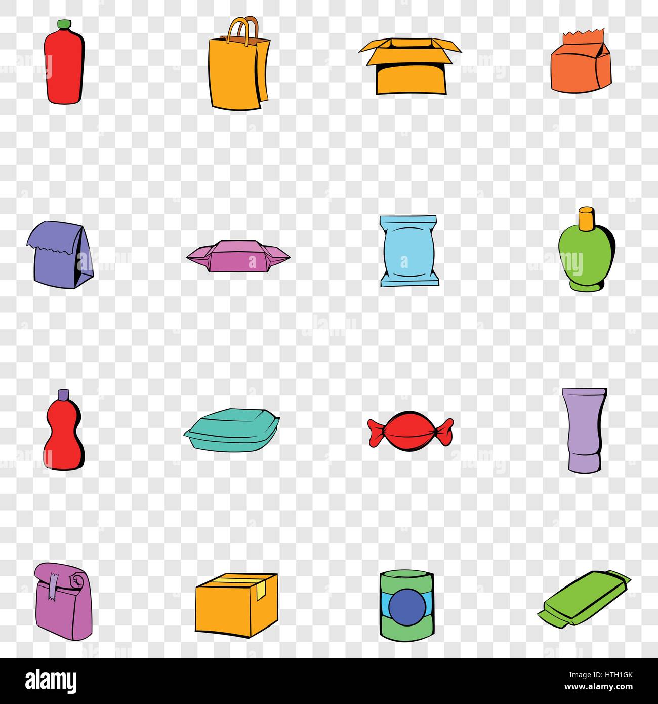 Package set icons Stock Vector Image & Art - Alamy