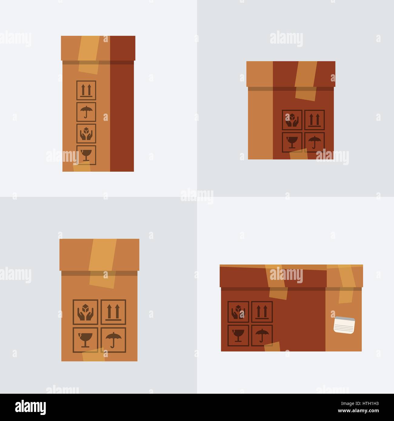 Brown Cardboard Box Flat Vector Illustration Stock Vector Image Art