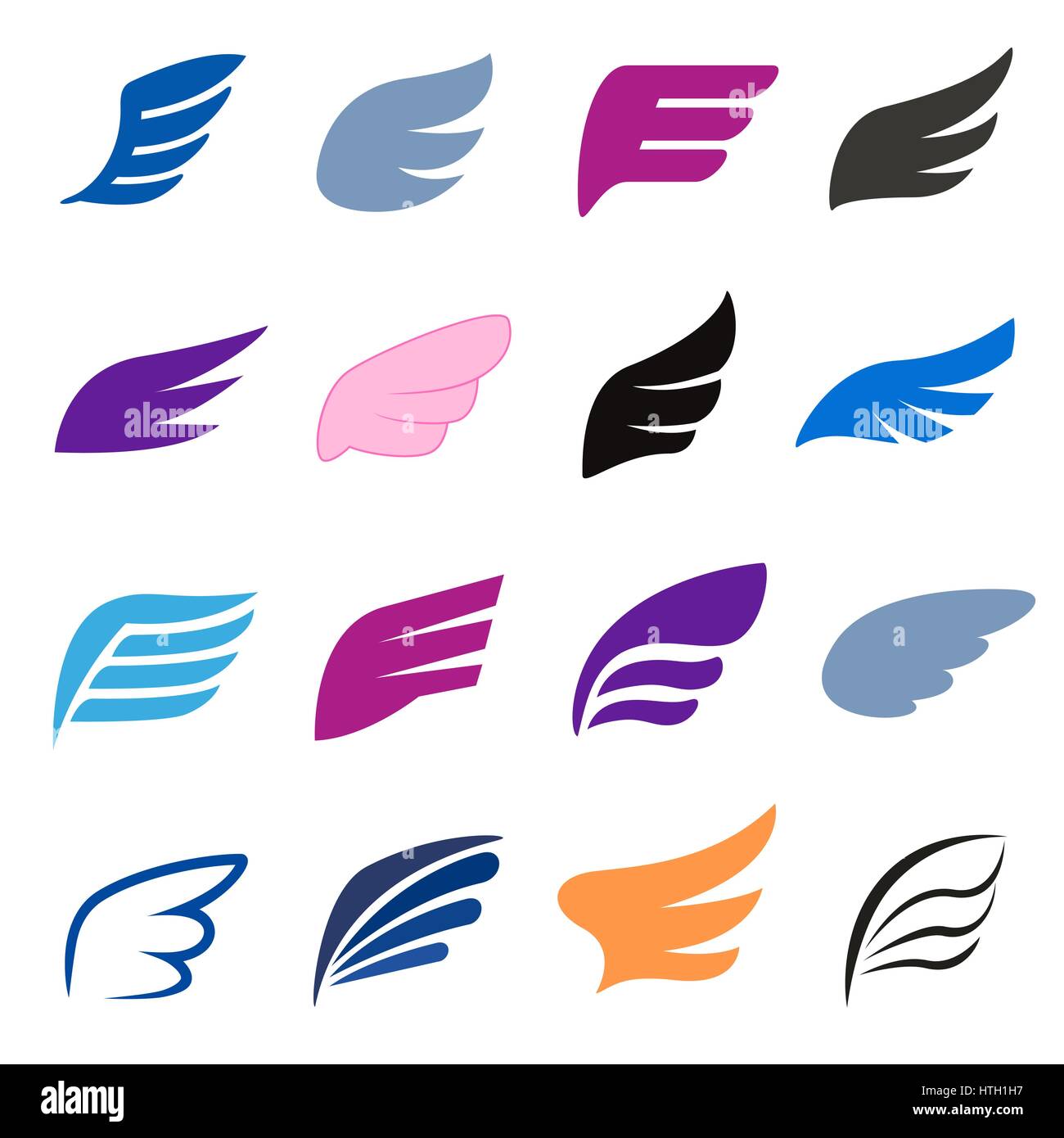 Wing icons set, isomettric 3d style Stock Vector Image & Art - Alamy