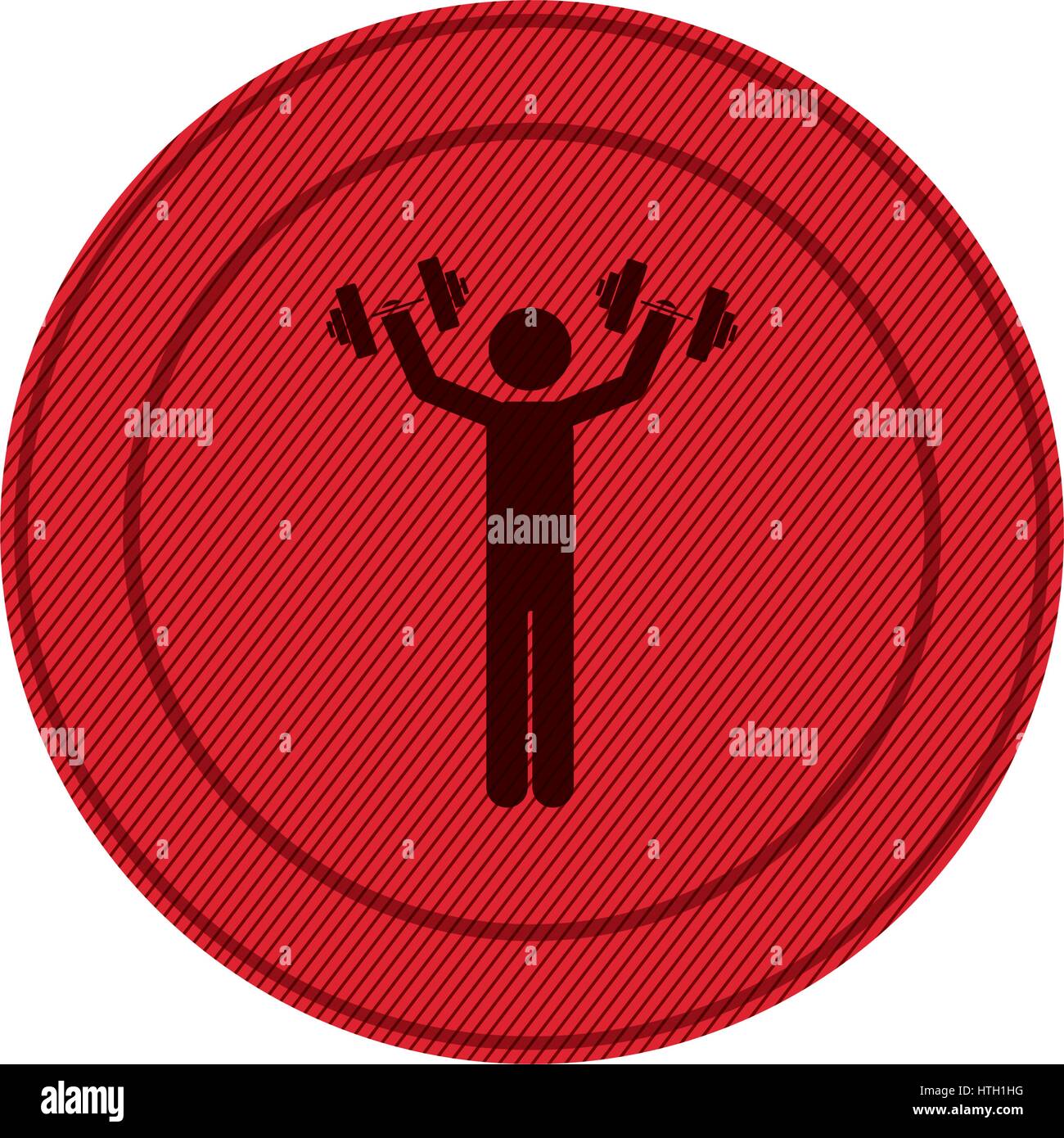 red circular frame of man with dumbbell Stock Vector Image & Art - Alamy