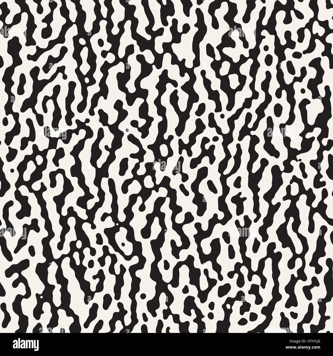 Vector Seamless Grunge Pattern. Black and White Organic Shapes. Messy ...