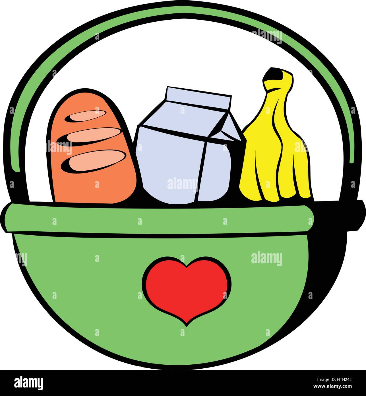 Basket with food icon, icon cartoon Stock Vector Image & Art - Alamy
