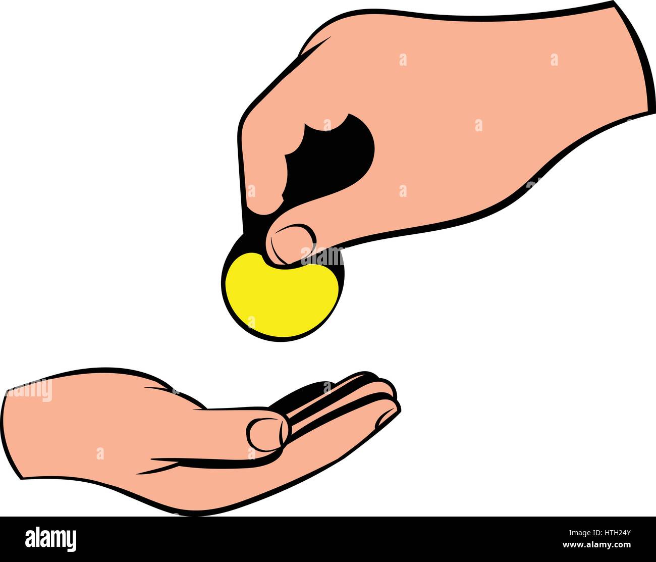 A hand giving a coin icon, icon cartoon Stock Vector Image & Art - Alamy