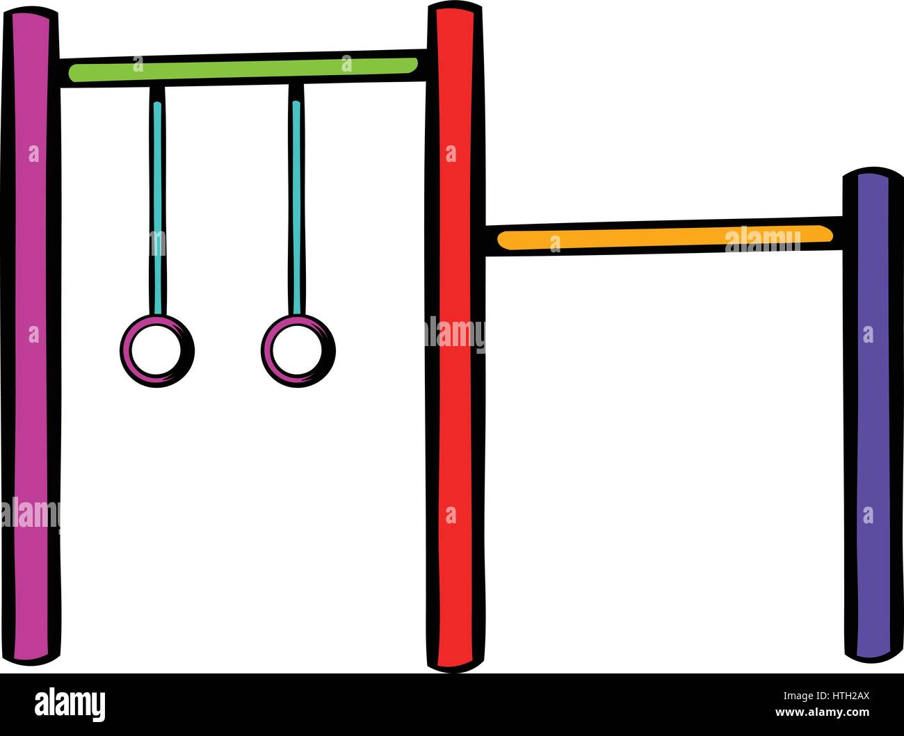Horizontal bar with climbing rings icon Stock Vector Image & Art - Alamy