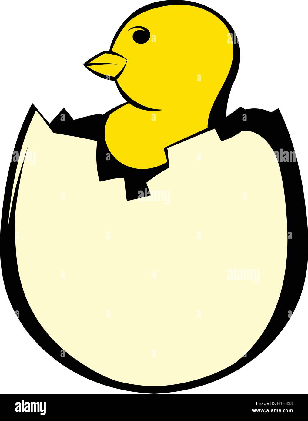 Yellow newborn chicken hatched from the egg icon Stock Vector Image ...