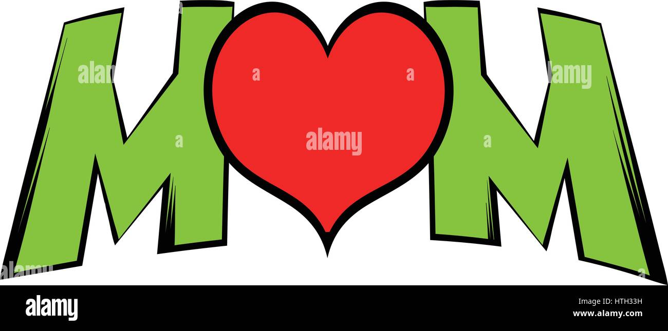 Lettering Mom and heart icon, icon cartoon Stock Vector Image & Art - Alamy