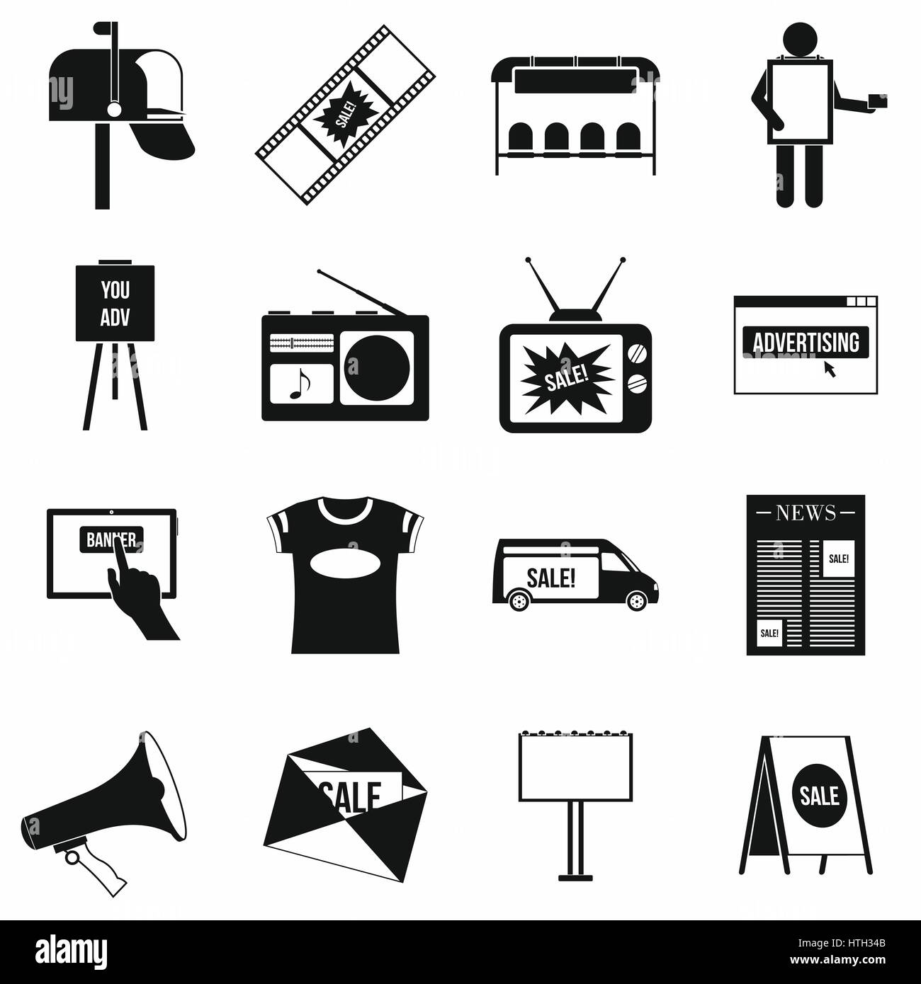 Advertisement icons set,simple style Stock Vector Image & Art - Alamy