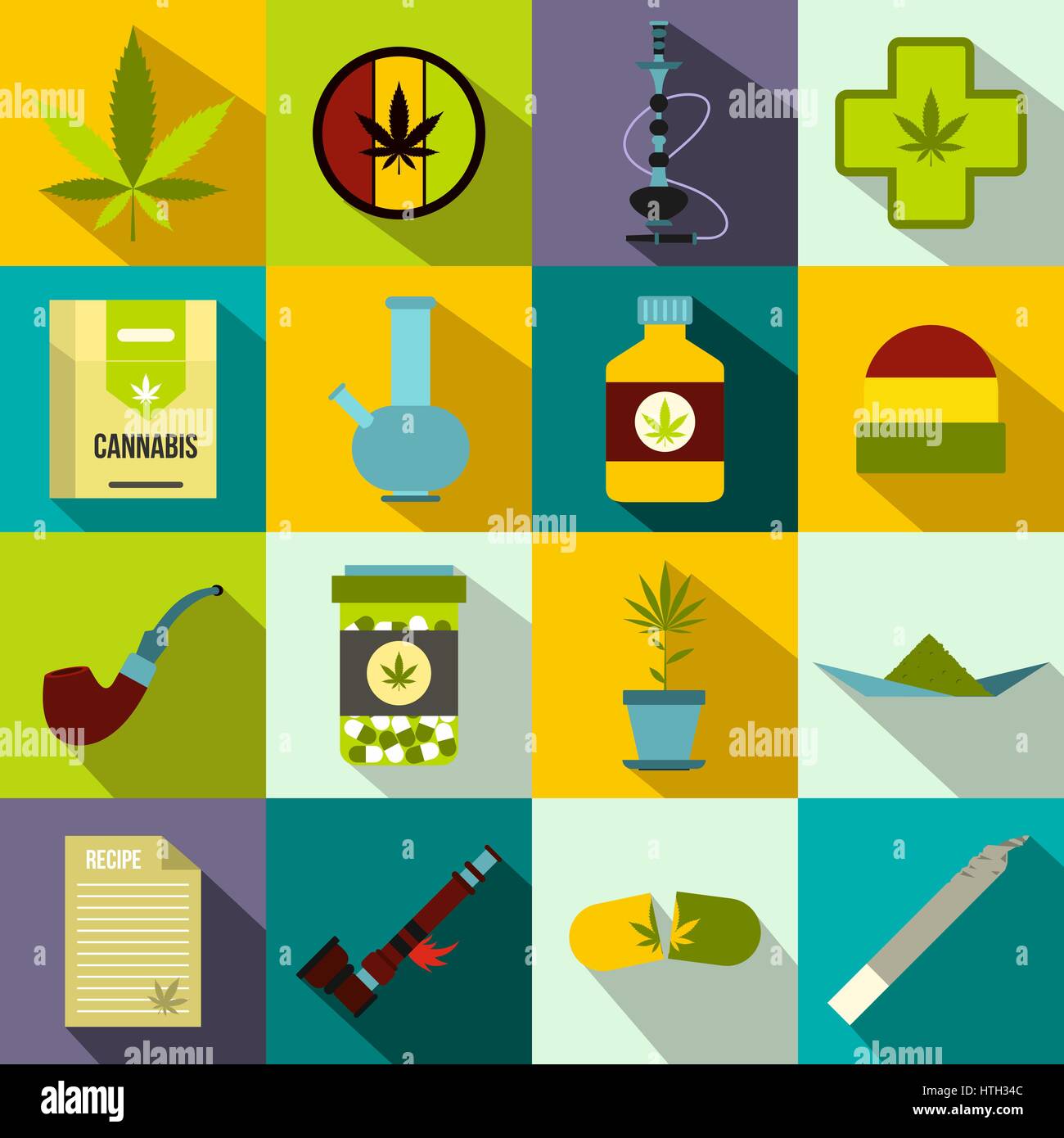 Marijuana icons set, flat style Stock Vector Image & Art - Alamy