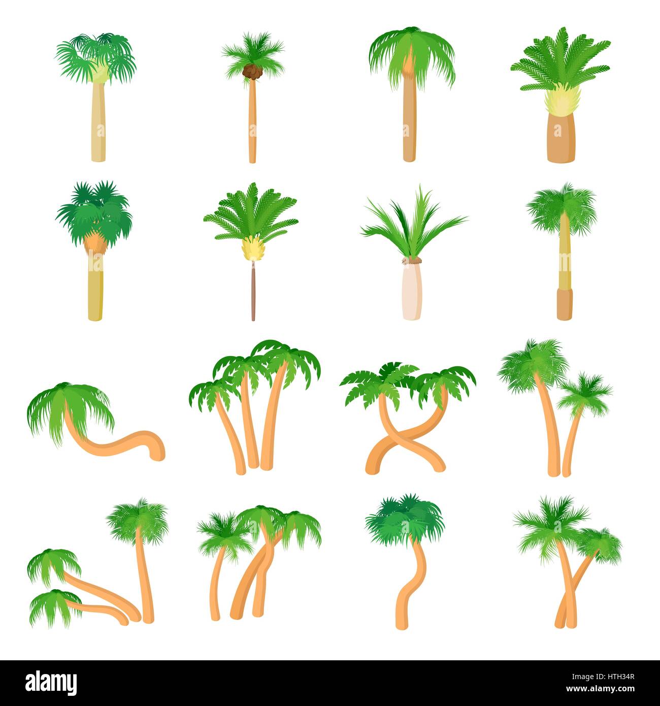 Palm icons set, cartoon style Stock Vector Image & Art - Alamy