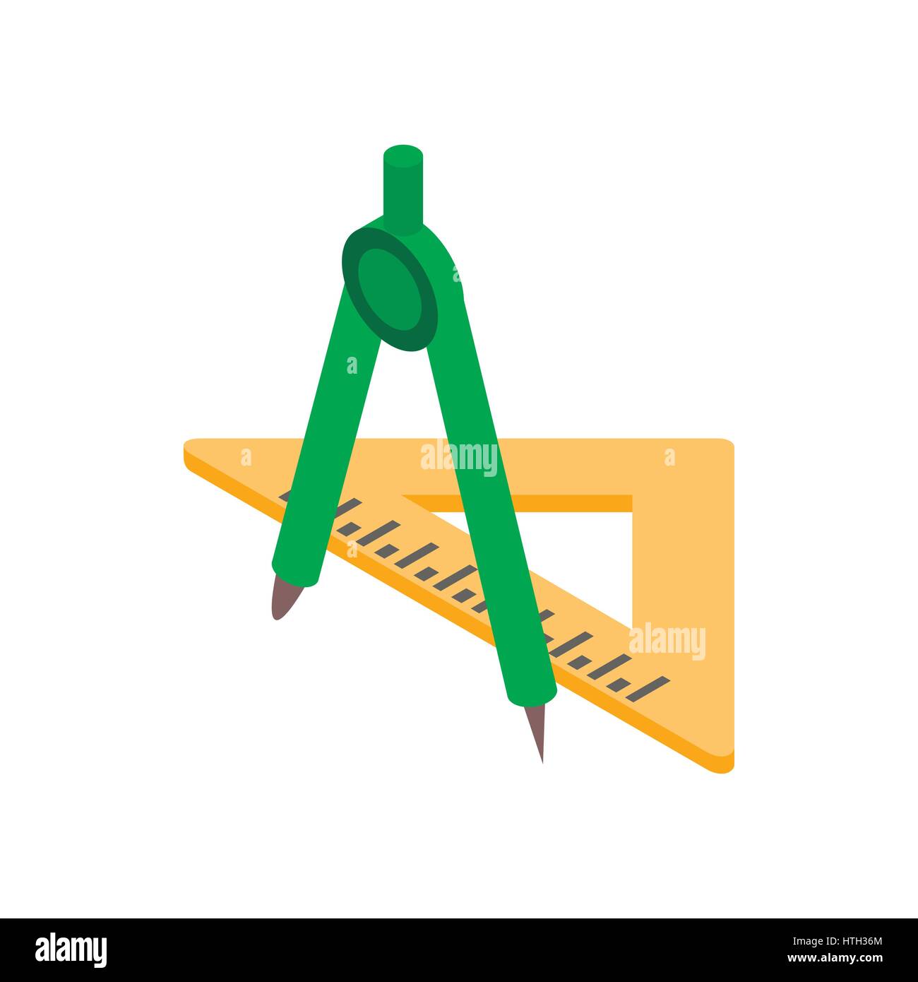 Compass and triangular ruler icon Stock Vector Image & Art - Alamy