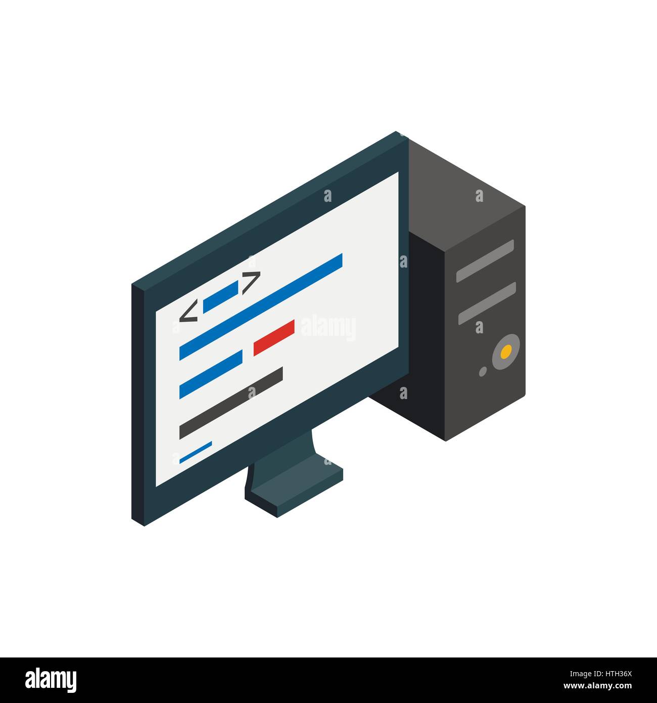 Computer icon, isometric 3d style Stock Vector Image & Art - Alamy