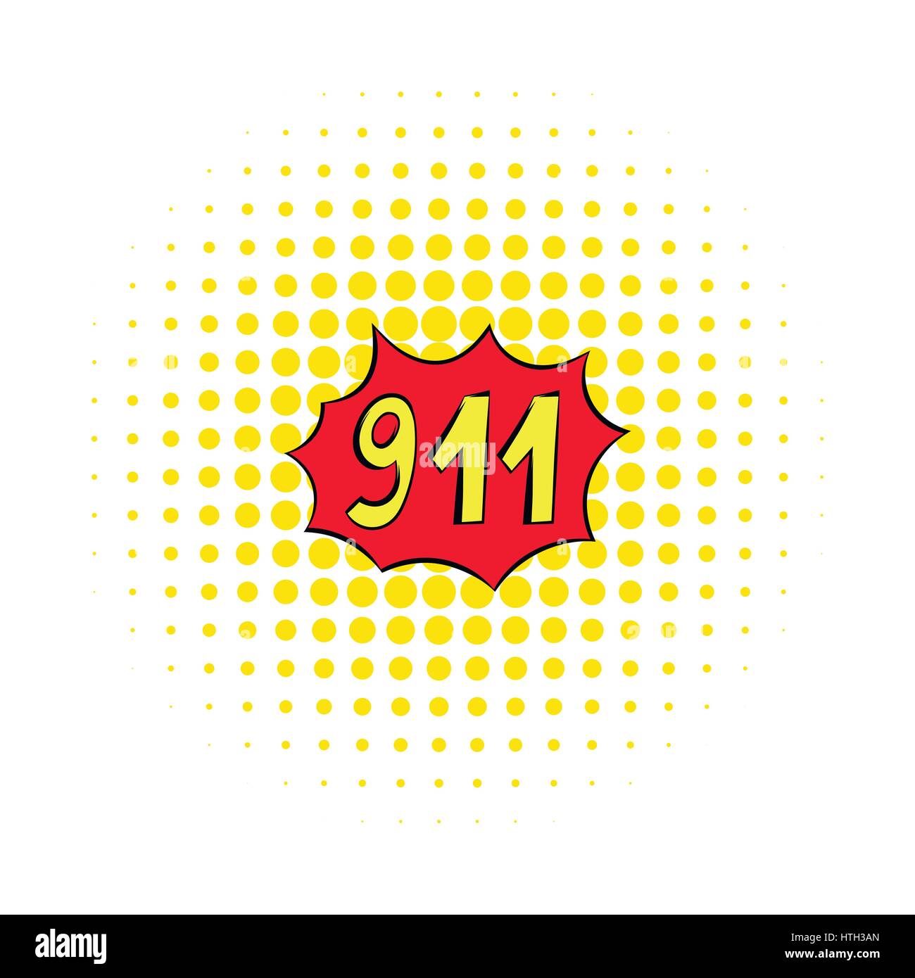 Emergency 911 icon, comics style Stock Vector Image & Art - Alamy