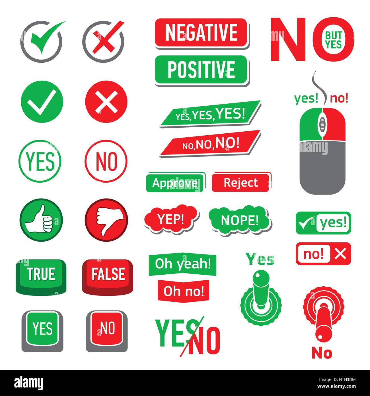 Yes No icons set, simple style Stock Vector Image & Art - Alamy