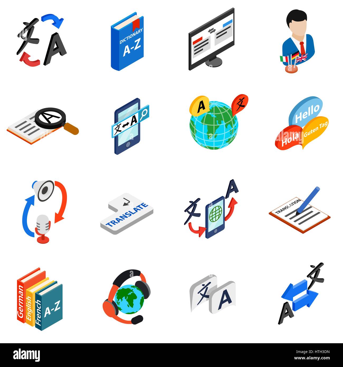 Isometric illustration language translation Stock Vector Images - Alamy