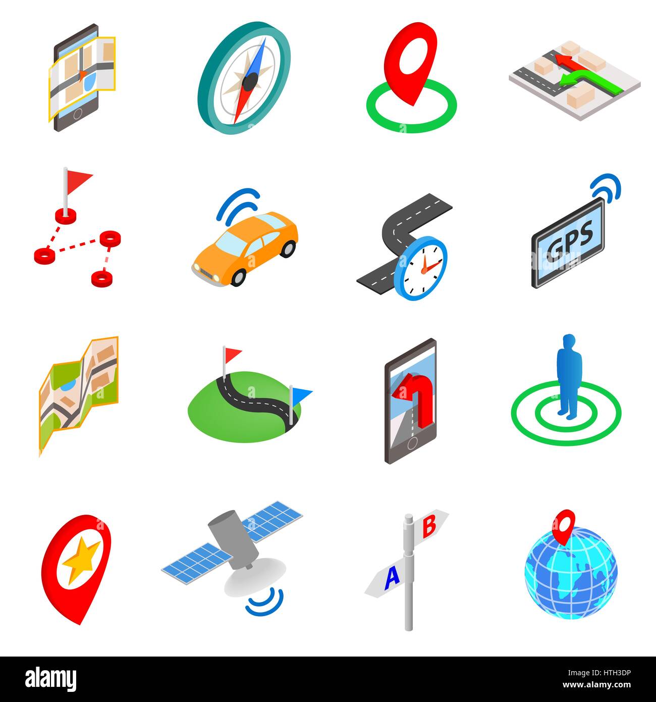 Earth location icon isometric Stock Vector Images - Alamy