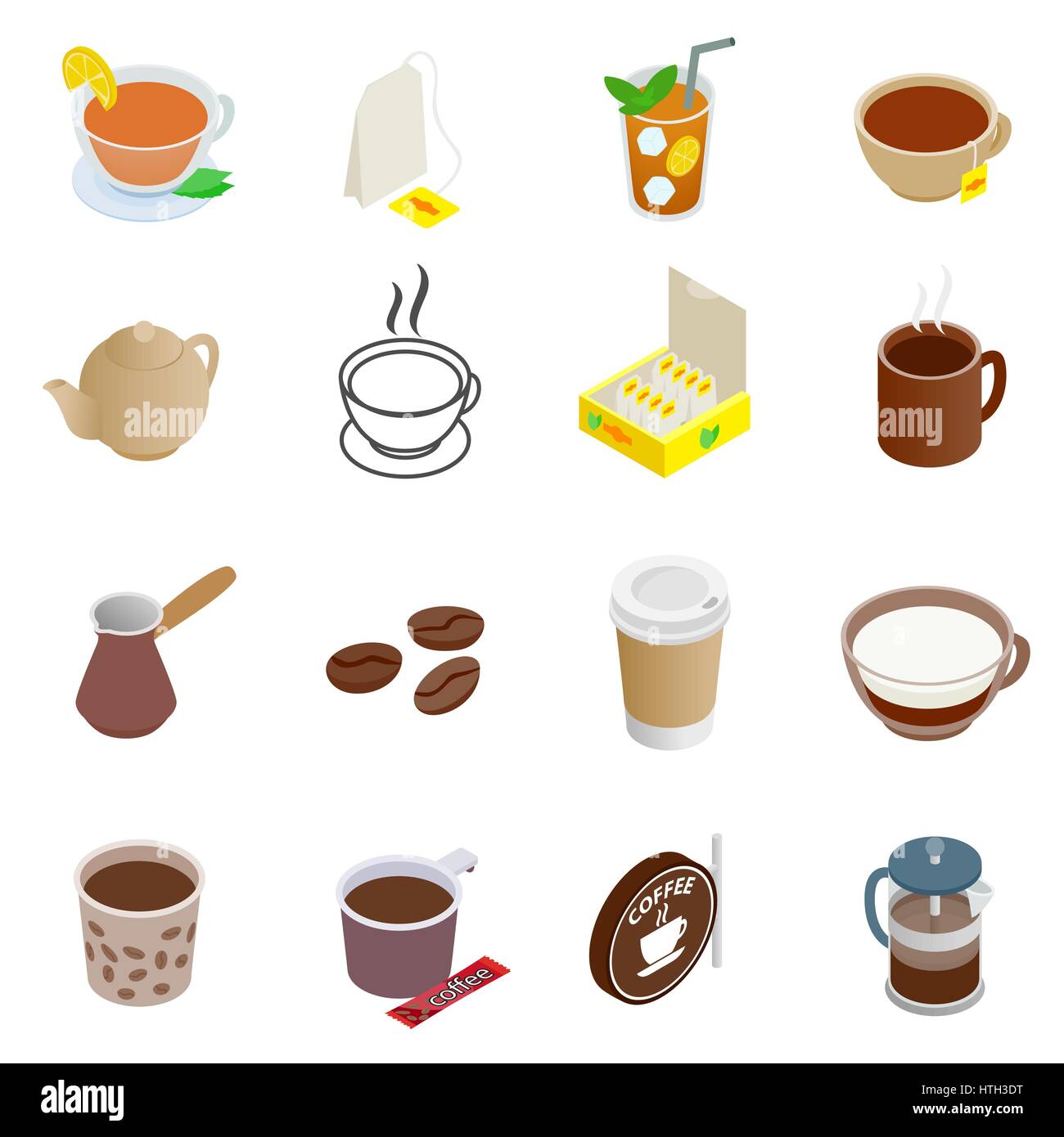 Tea and Coffee Icons set Stock Vector Image & Art - Alamy