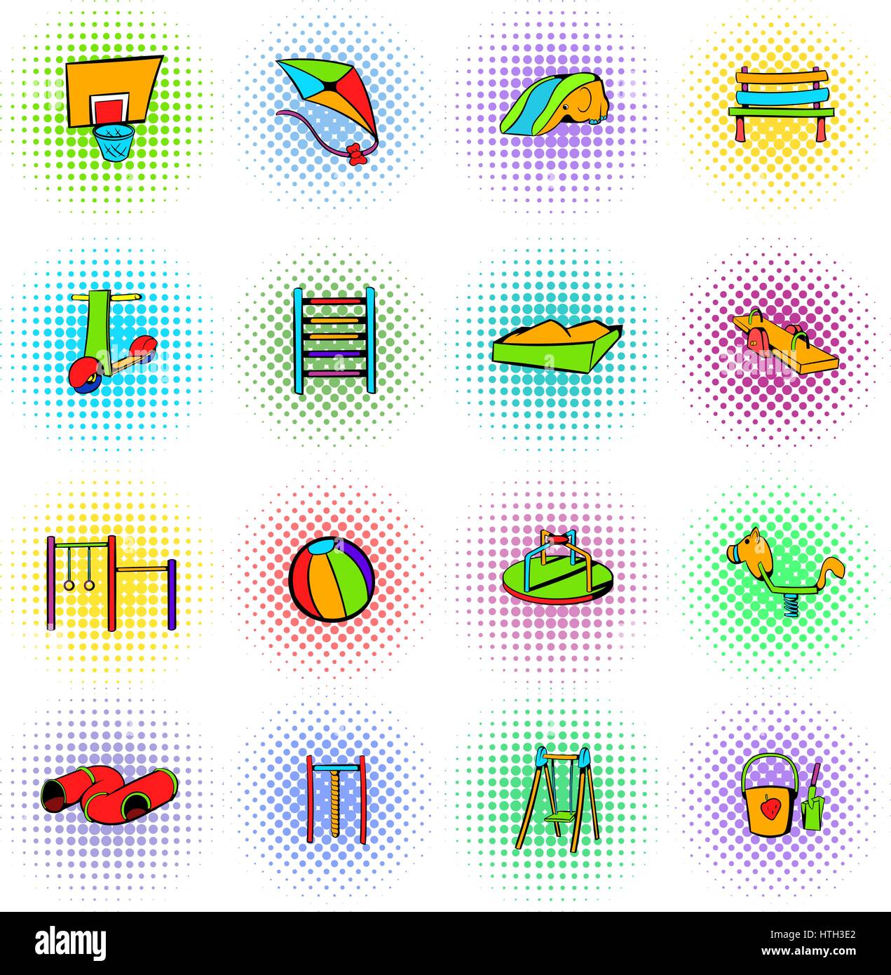 Playground equipment icons set Stock Vector Images - Alamy