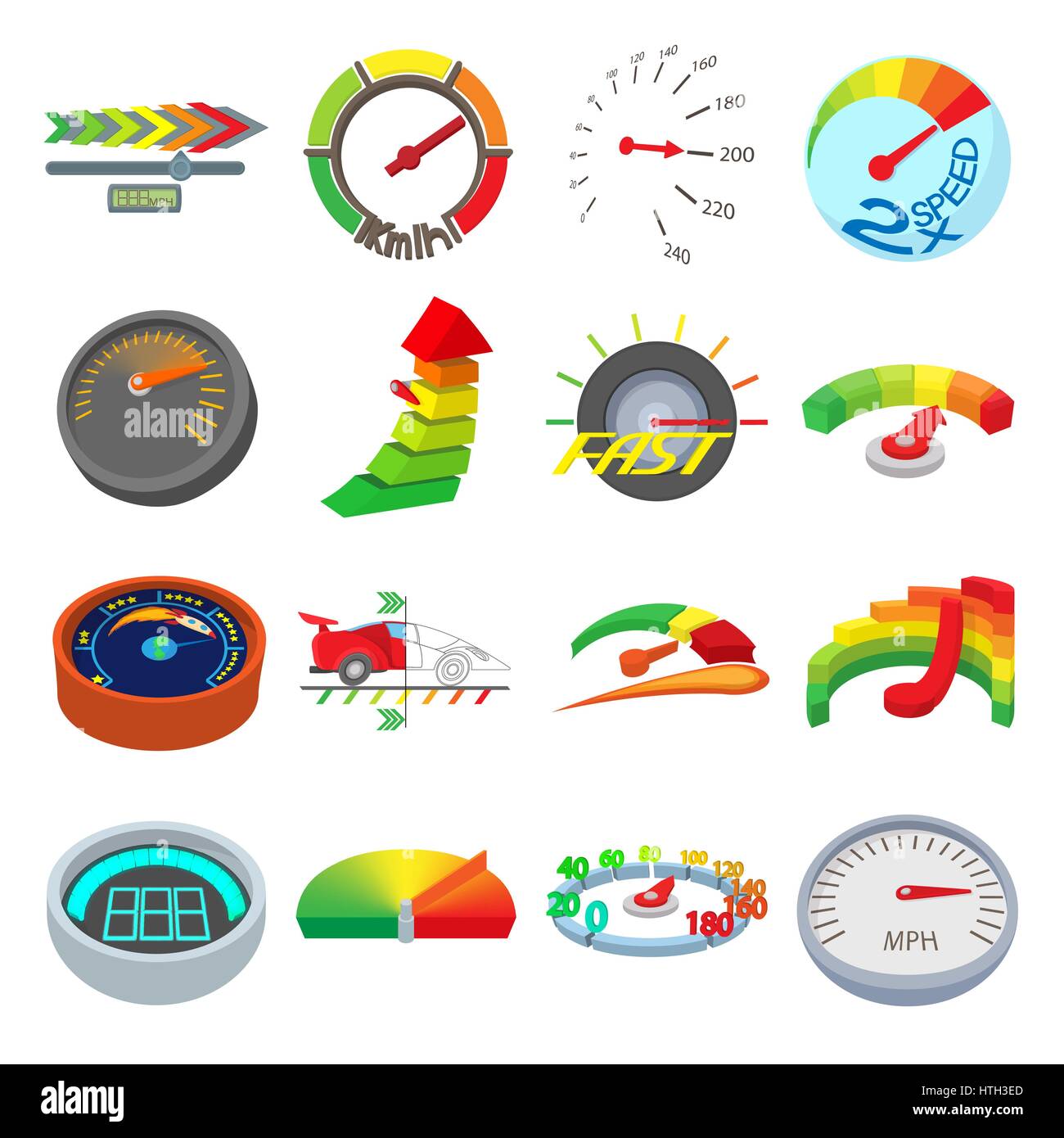 Meter icons set, cartoon style Stock Vector Image & Art - Alamy