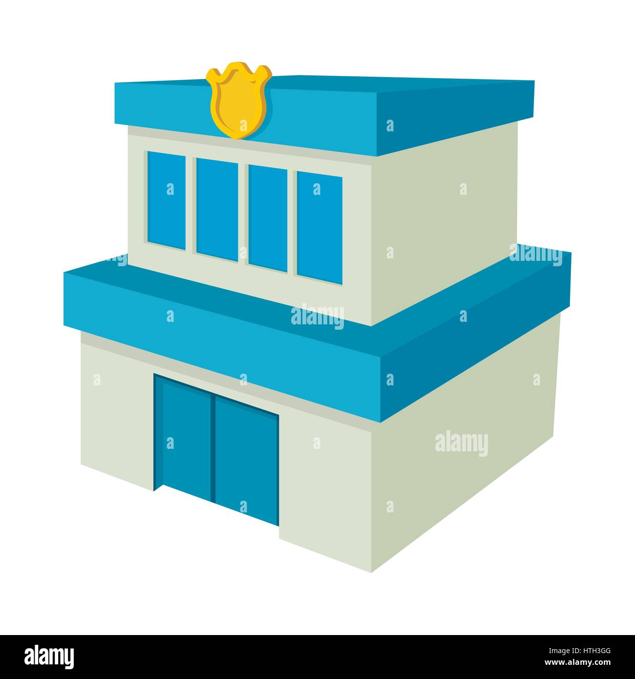 Cartoon Police Department Building