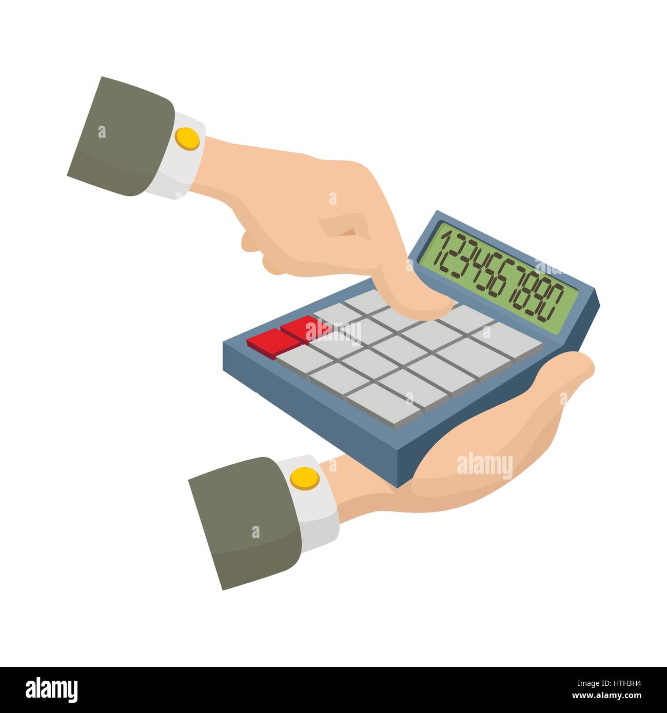 Hands with calculator icon, cartoon style Stock Vector Image & Art - Alamy