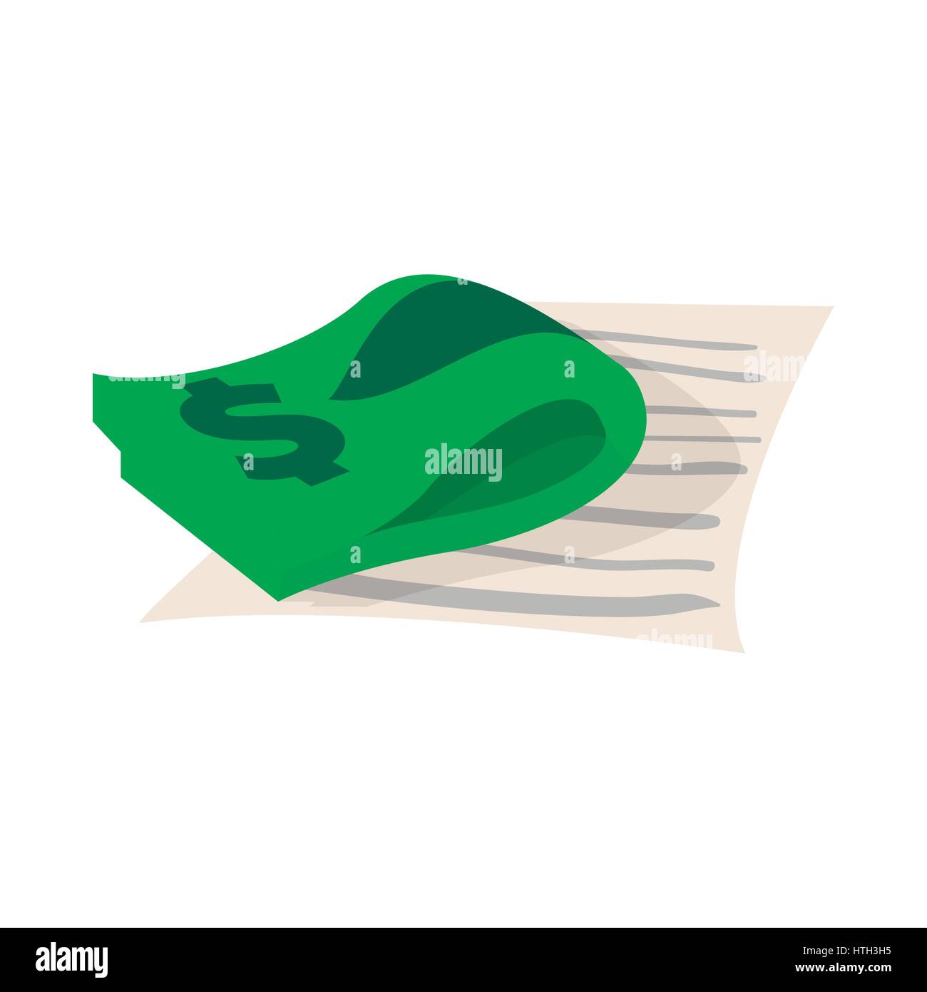 Contract with stack of dollars icon, cartoon style Stock Vector Image ...