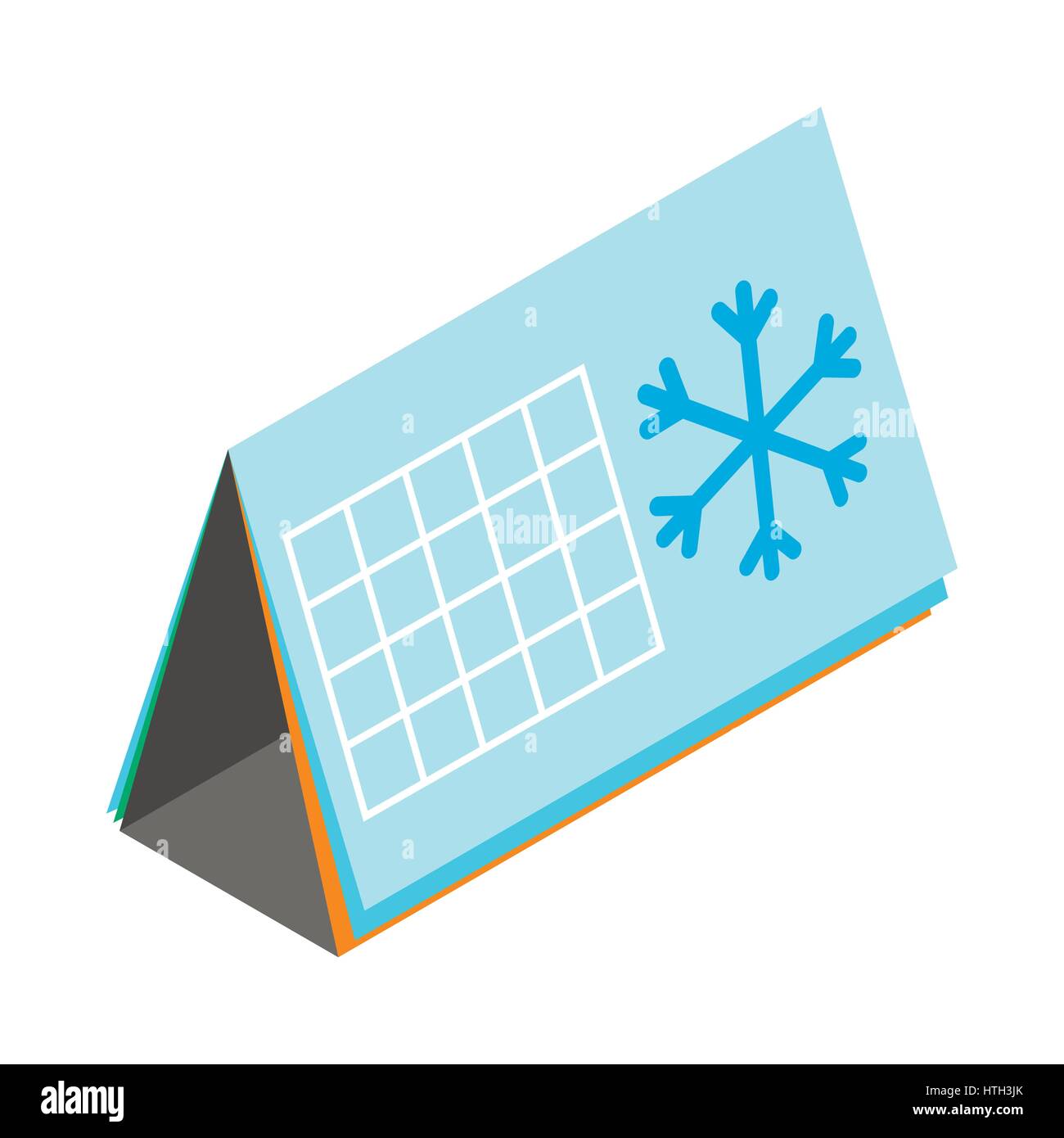 Calendar with snowflake icon, isometric 3d style Stock Vector Image ...