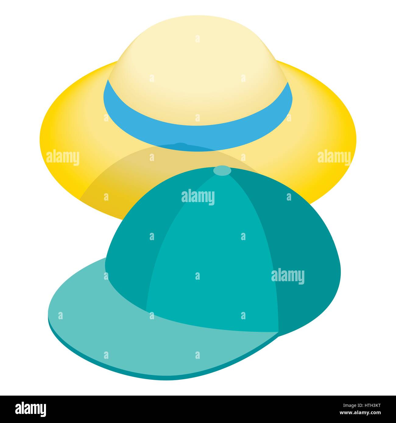 Woman sun protection shade hat Stock Vector Images - Alamy