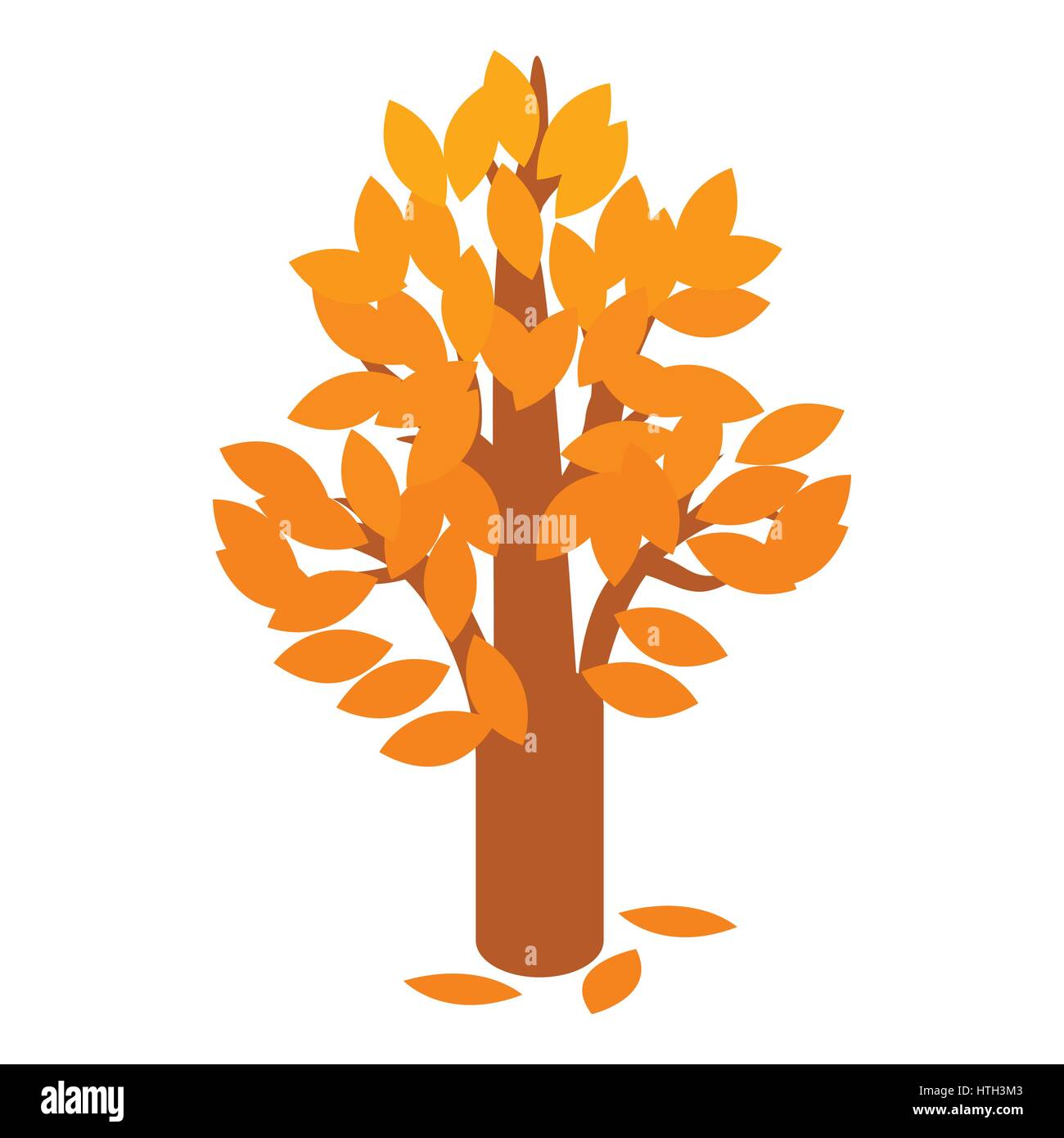 Golden autumn tree icon, isometric 3d style Stock Vector Image & Art ...