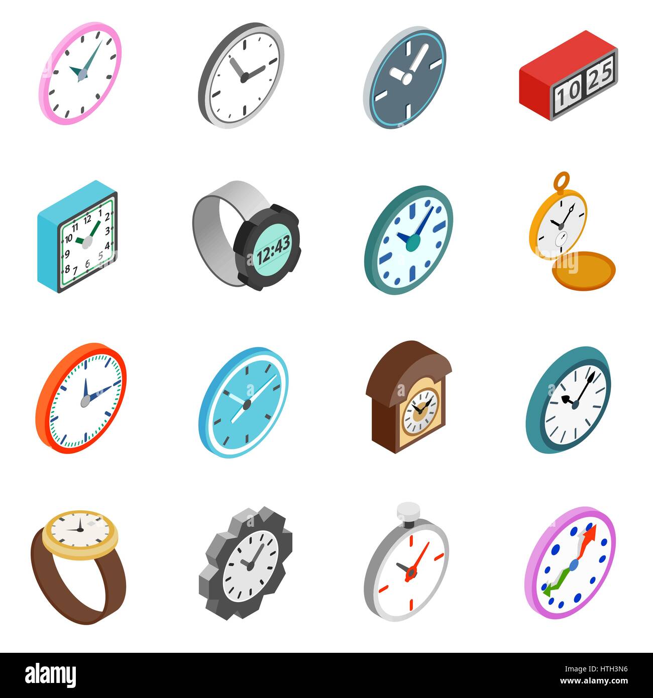 3d clocks Stock Vector Images - Alamy