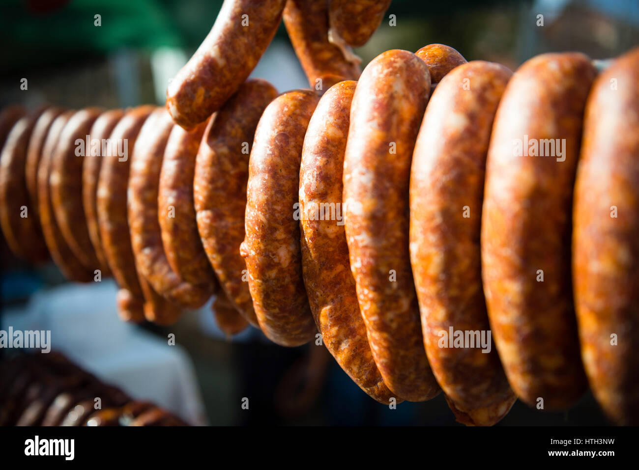 Fresh sausage on display hi-res stock photography and images - Alamy