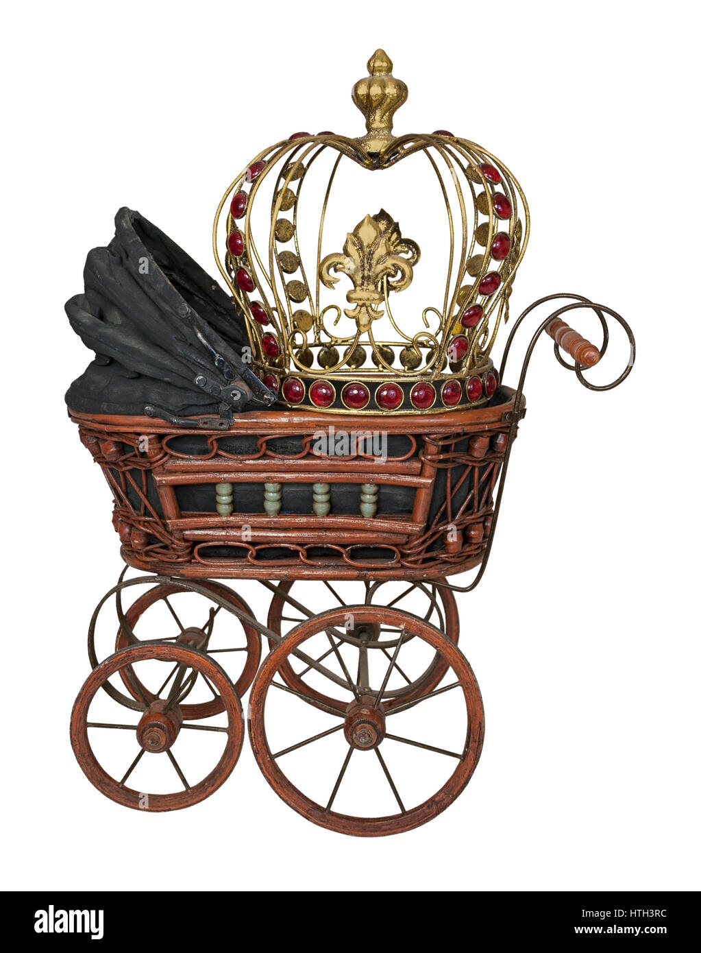 Vintage bassinet with Golden Crown - path included Stock Photo - Alamy