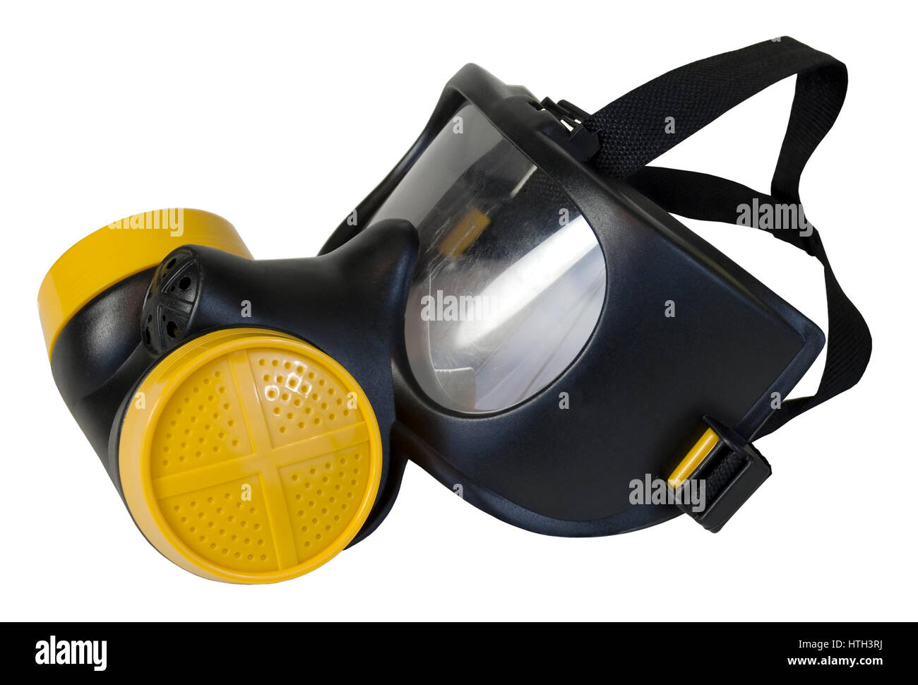 Gas Mask with Yellow Filters to protect the wearer from airborne ...
