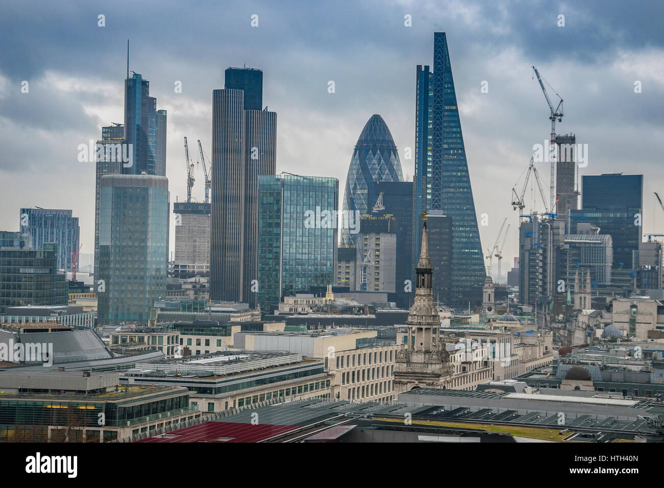 Modern architectural buildings and panoramic aerial view of urban ...