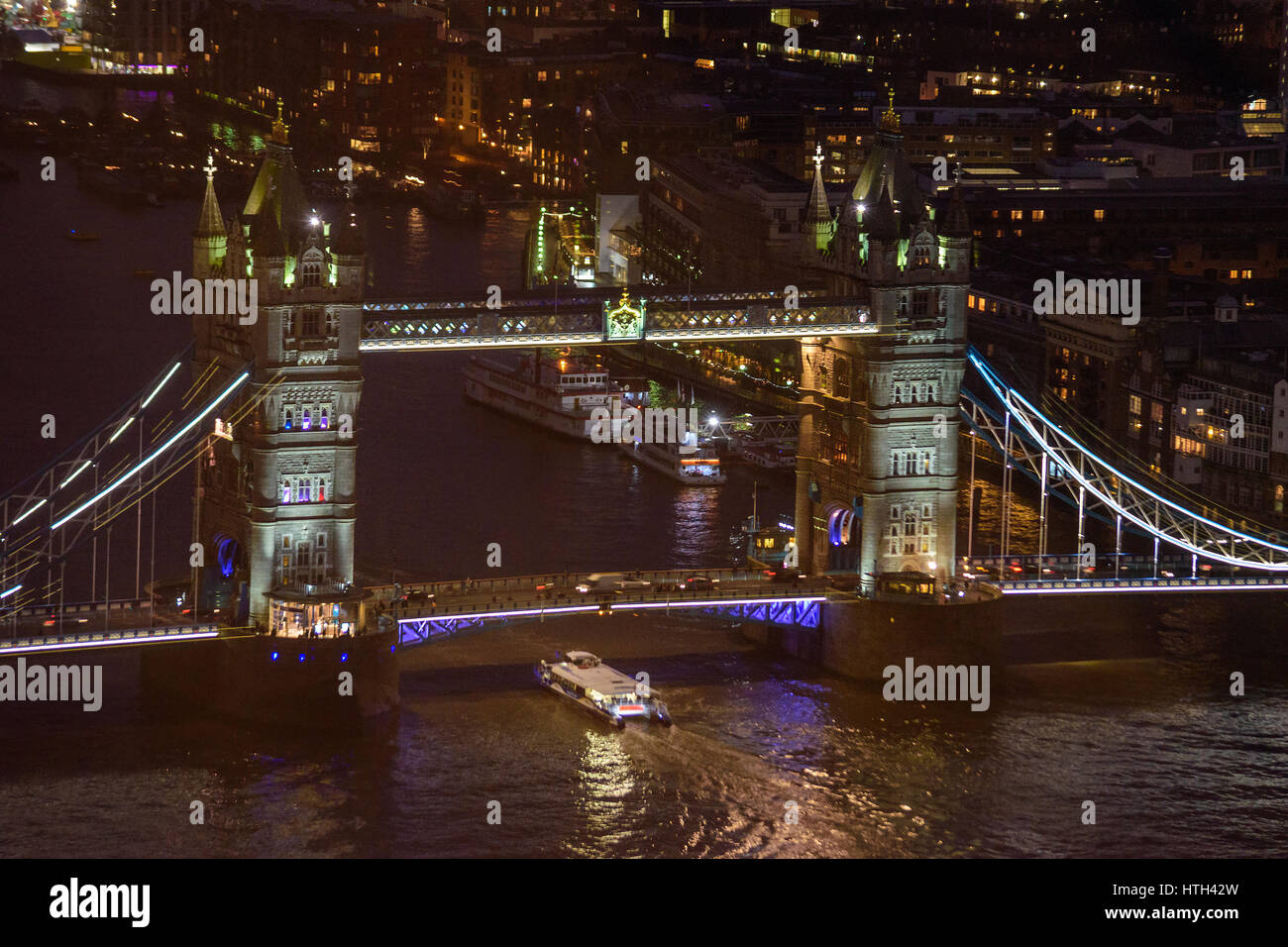 Aerial view of Tower Bridge, London, England, United Kingdom Stock ...