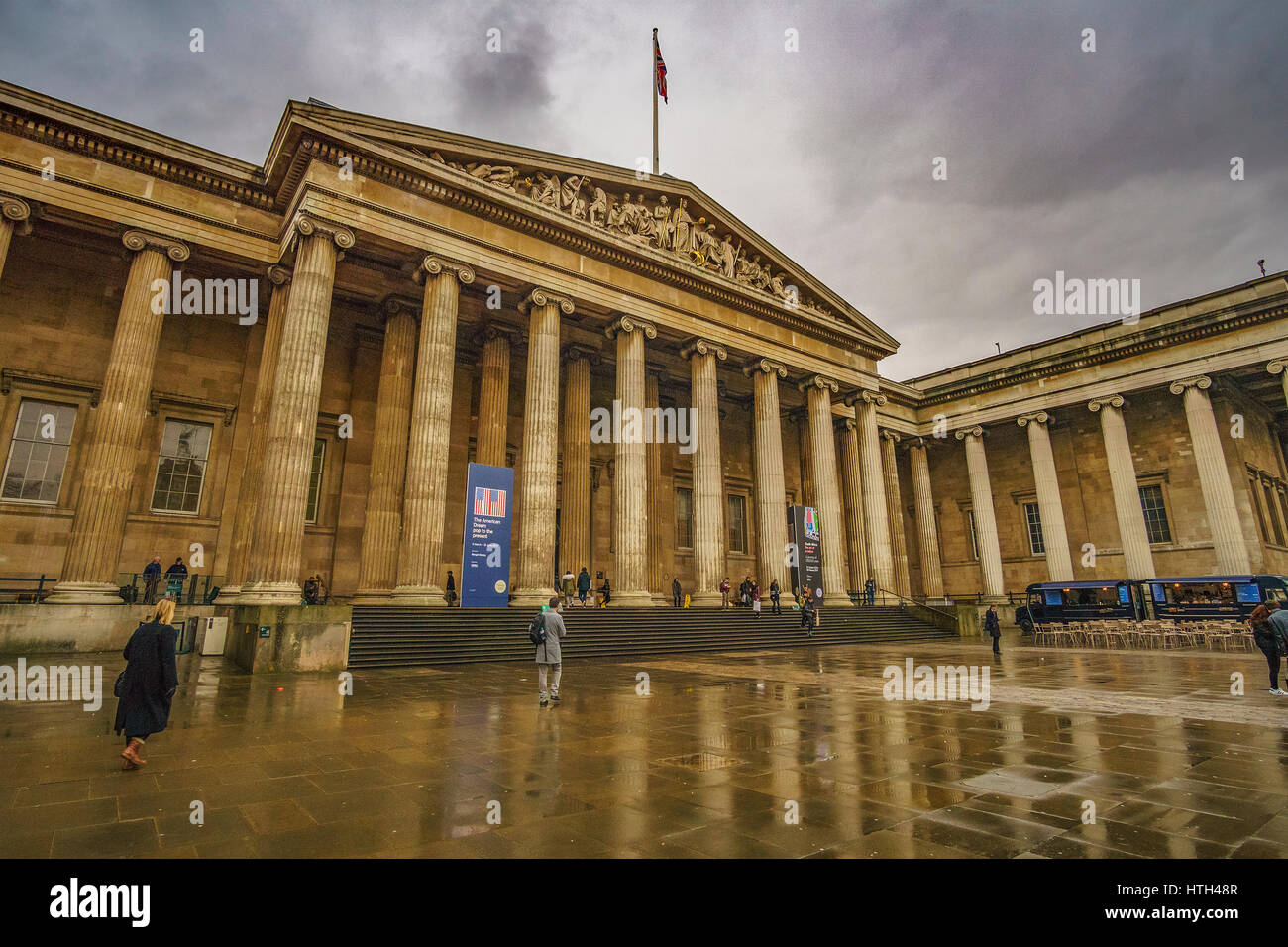 Interior and exhibits from different parts of the famous British Museum ...