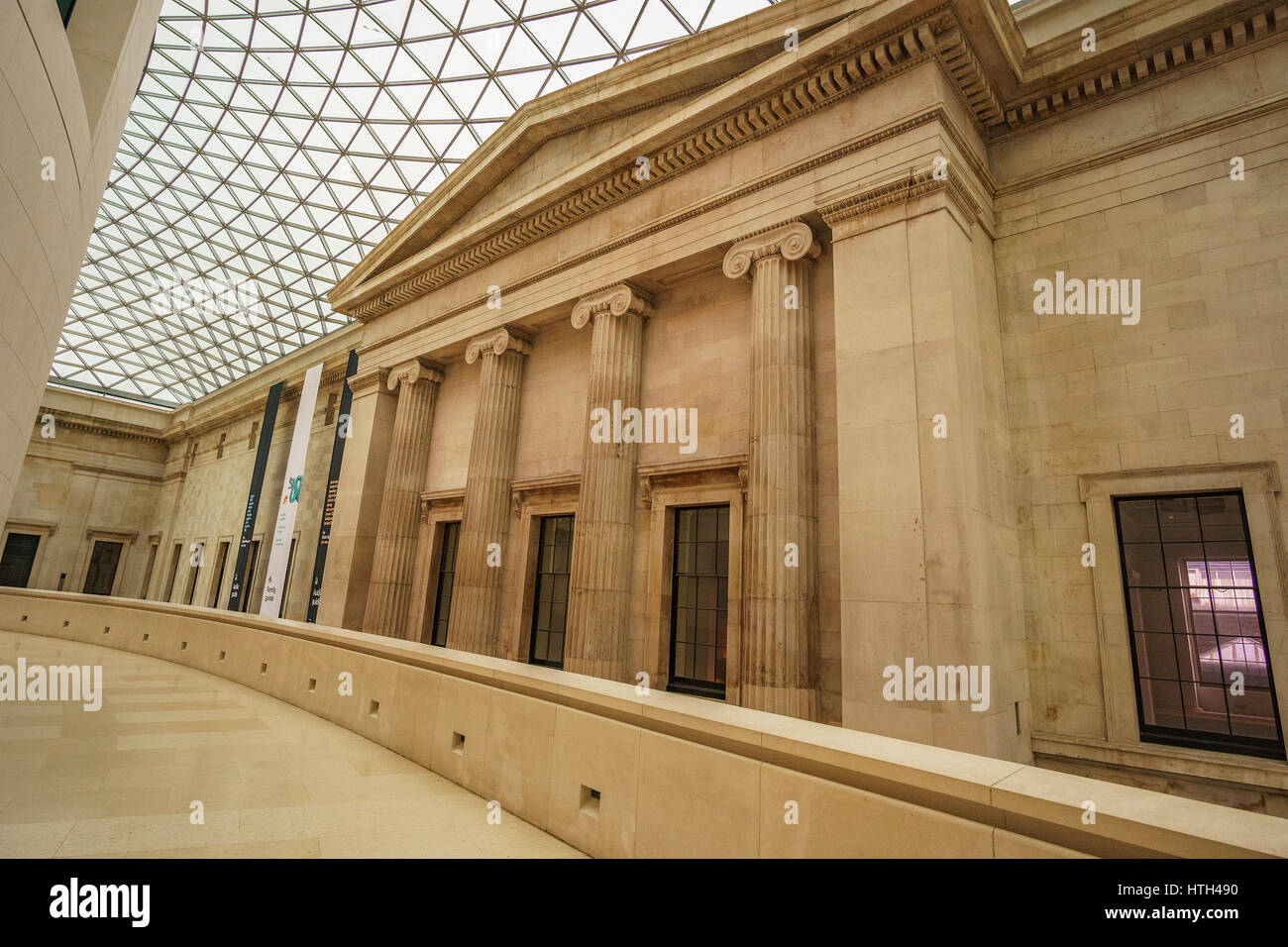 Interior and exhibits from different parts of the famous British Museum ...