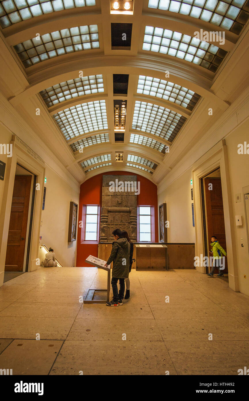 Interior and exhibits from different parts of the famous British Museum ...