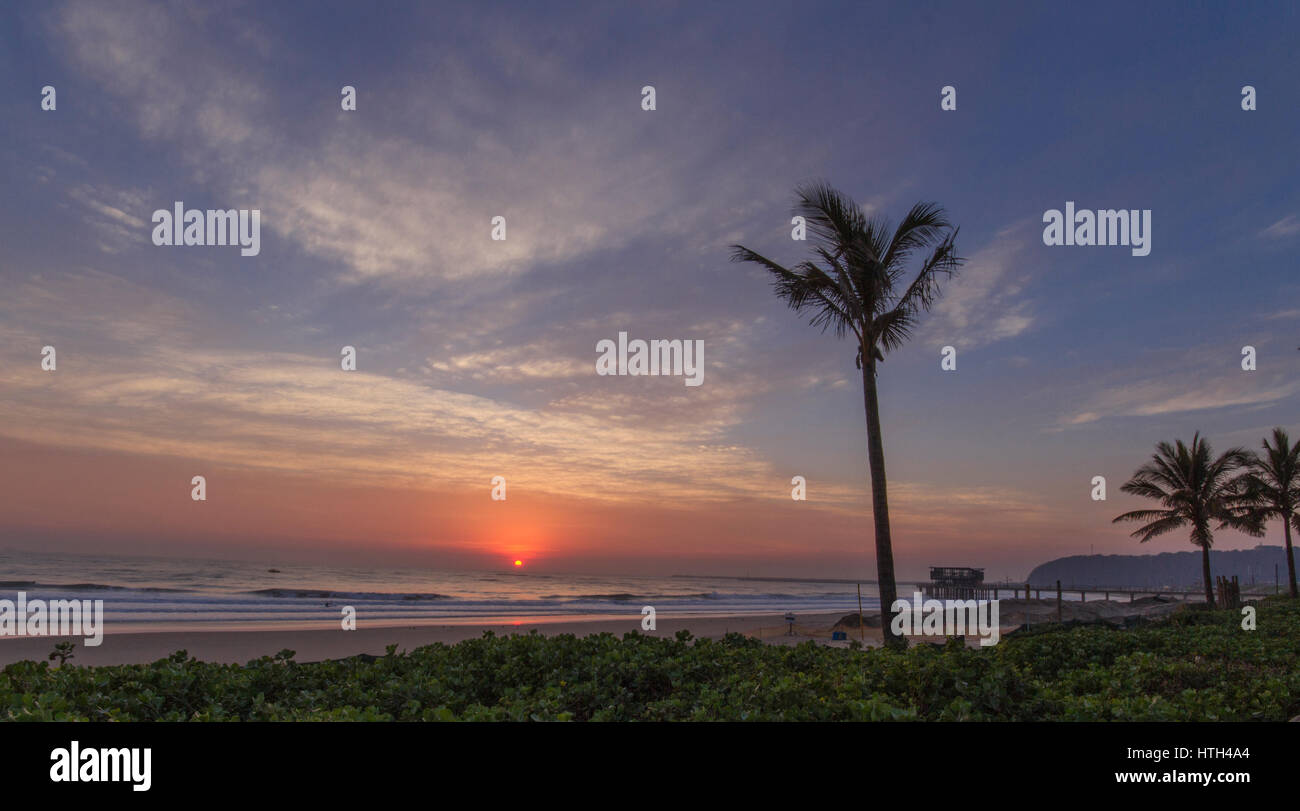 Sunrise at the Addington Beach in Durban Stock Photo - Alamy