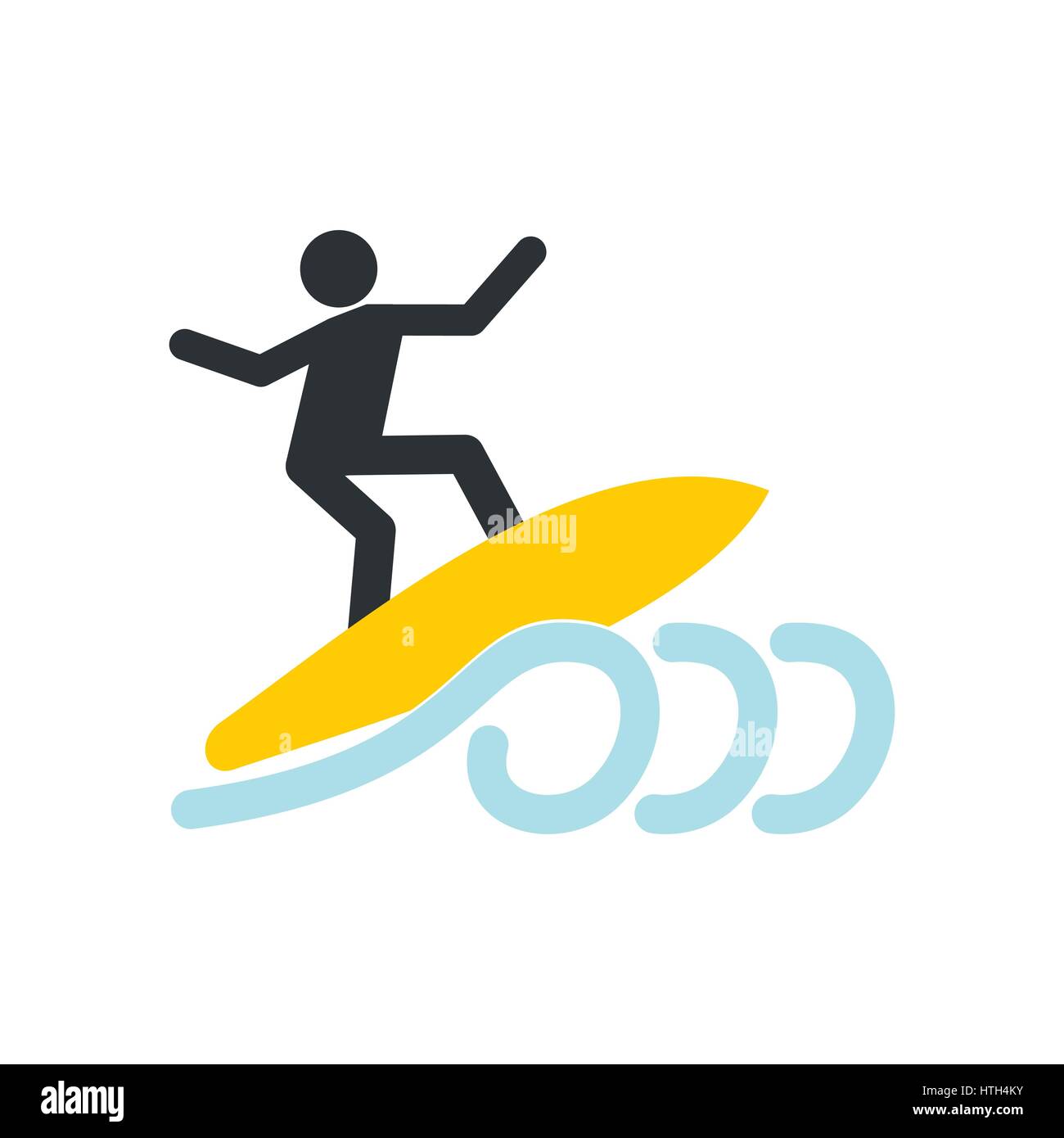 Surfing icon flat Stock Vector Image & Art - Alamy